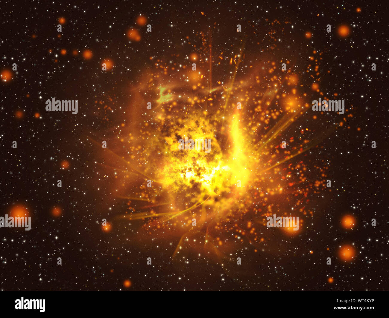 Big exploding in the space, abstract science background Stock Photo - Alamy