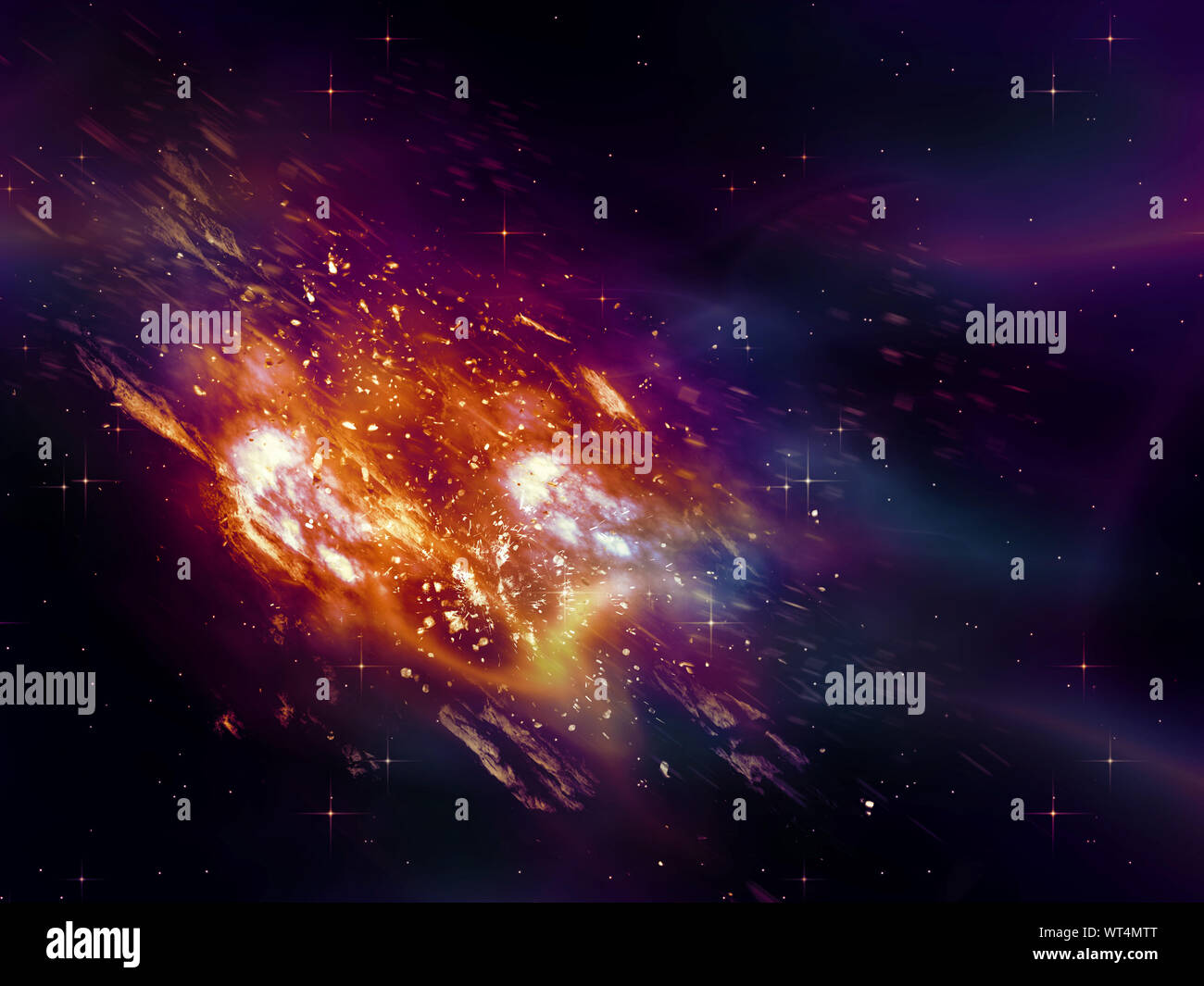 Big exploding in the space, abstract science background Stock Photo - Alamy