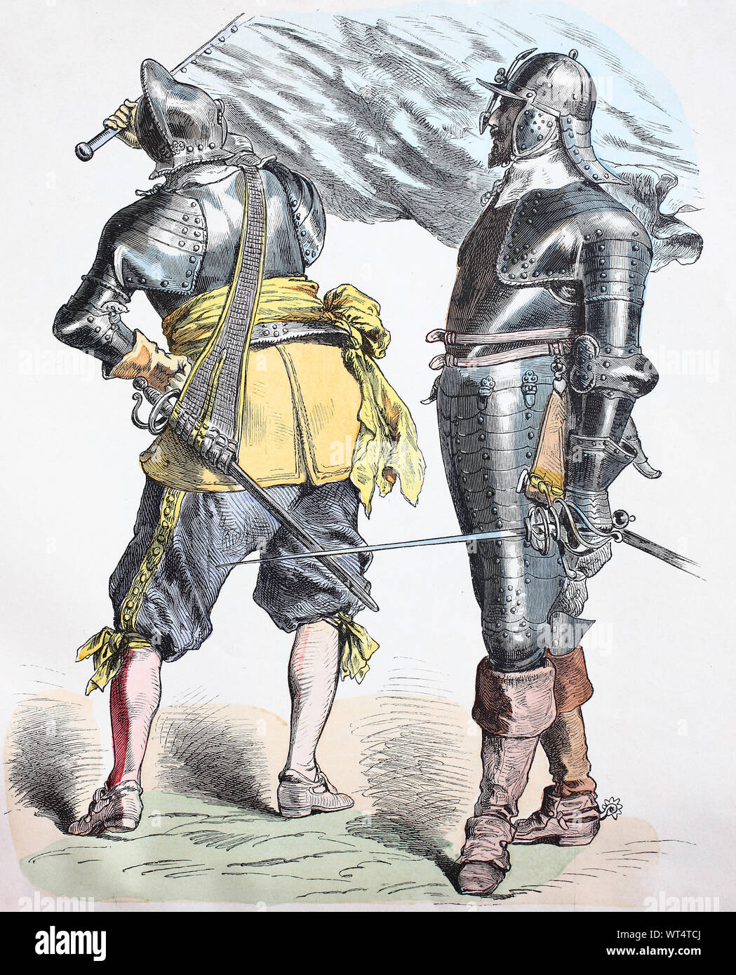 National costume, clothes, history of the costumes, soldiers, in 1630 ...