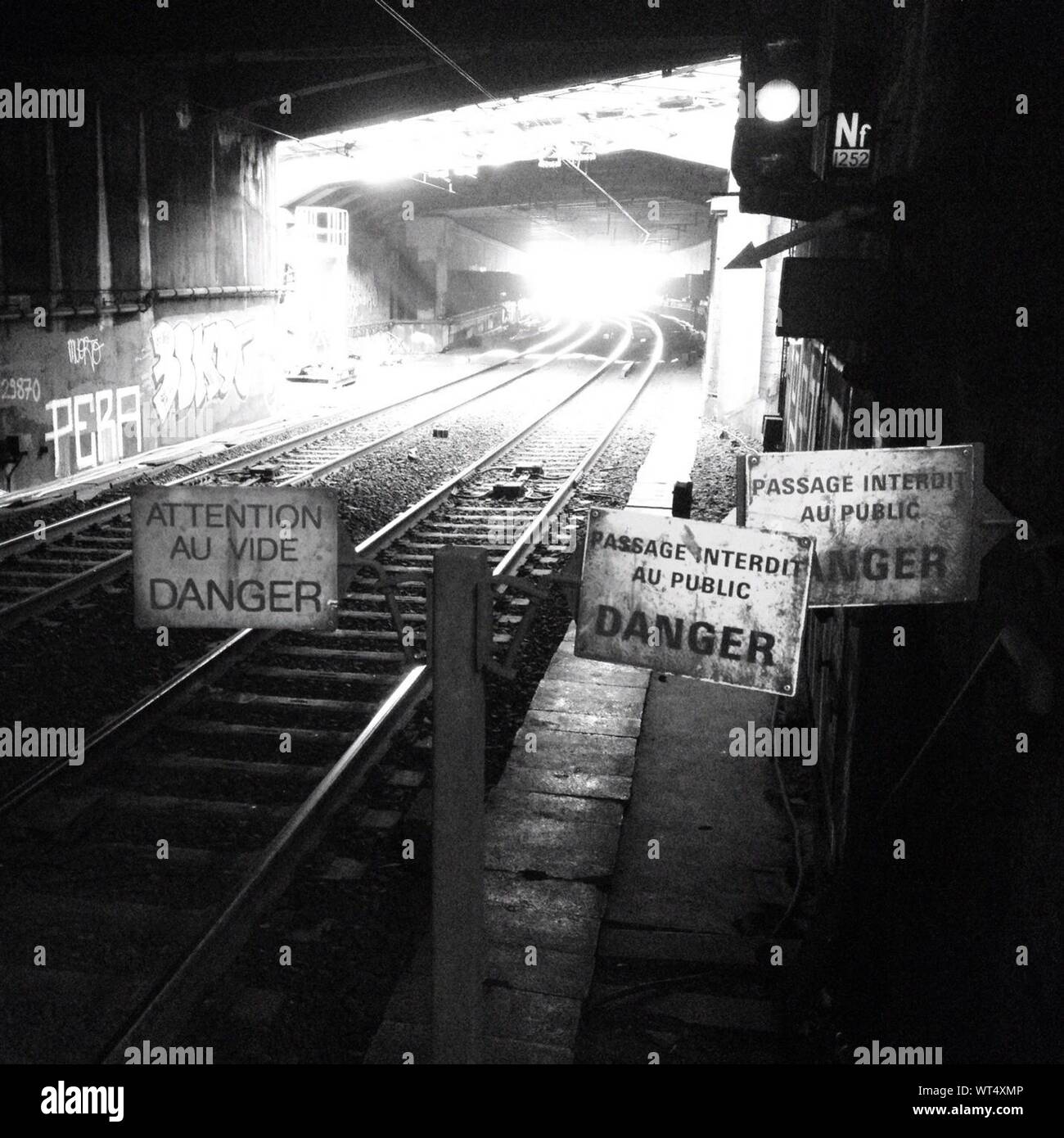 Tunnel With Warning Sign High Resolution Stock Photography and Images ...