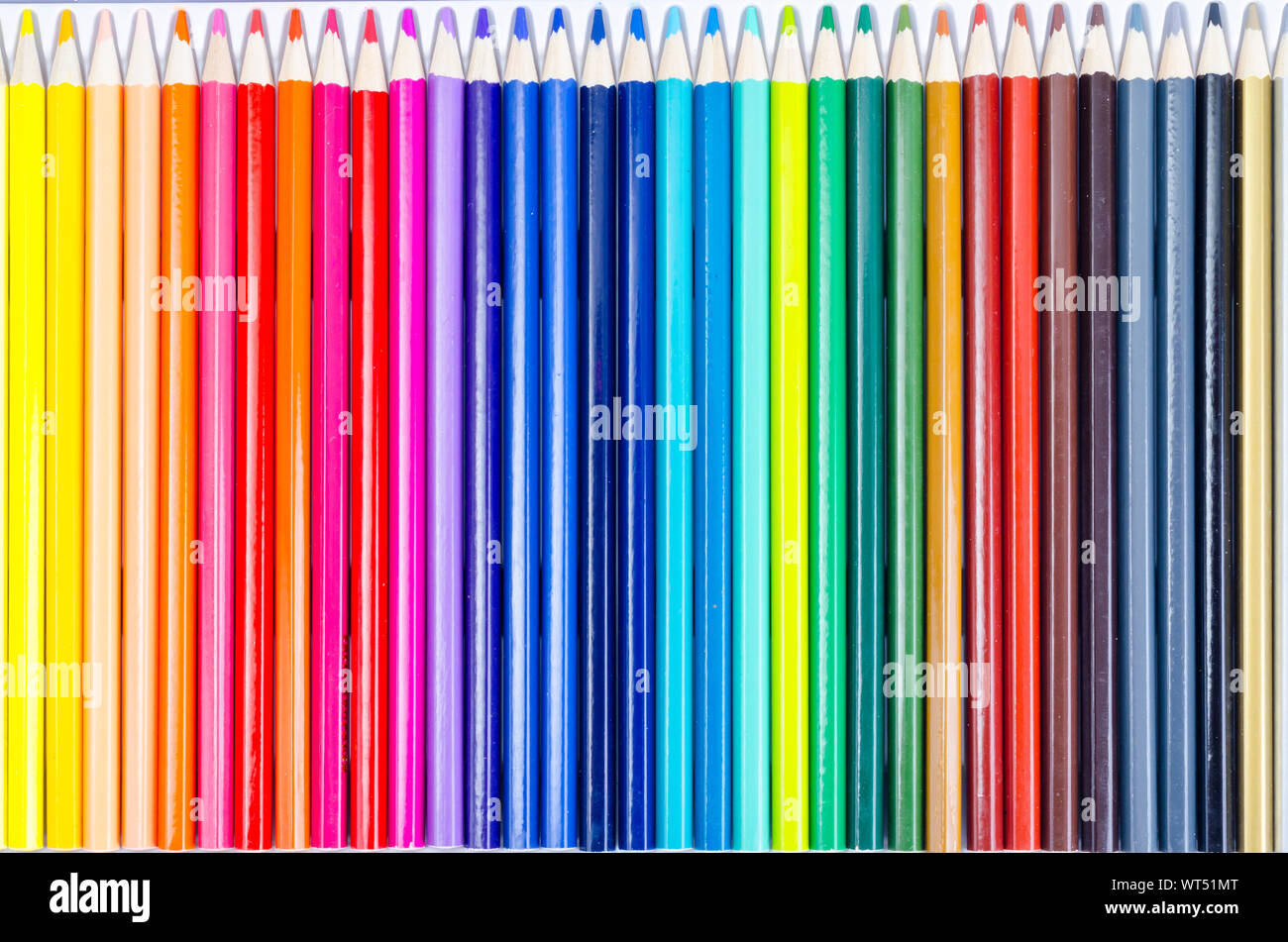 Packing with bright colored pencils for drawing. Studio Photo Stock ...