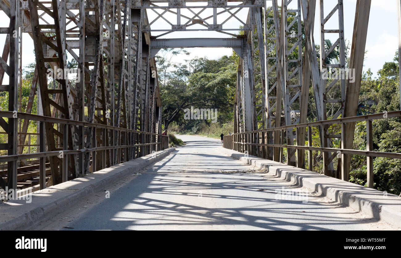 Railroad bridge in Madagascar, crossing the river Stock Photo - Alamy