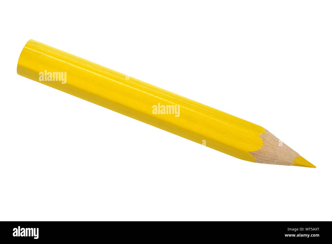 Short and thick yellow pencil isolated on white background Stock Photo ...