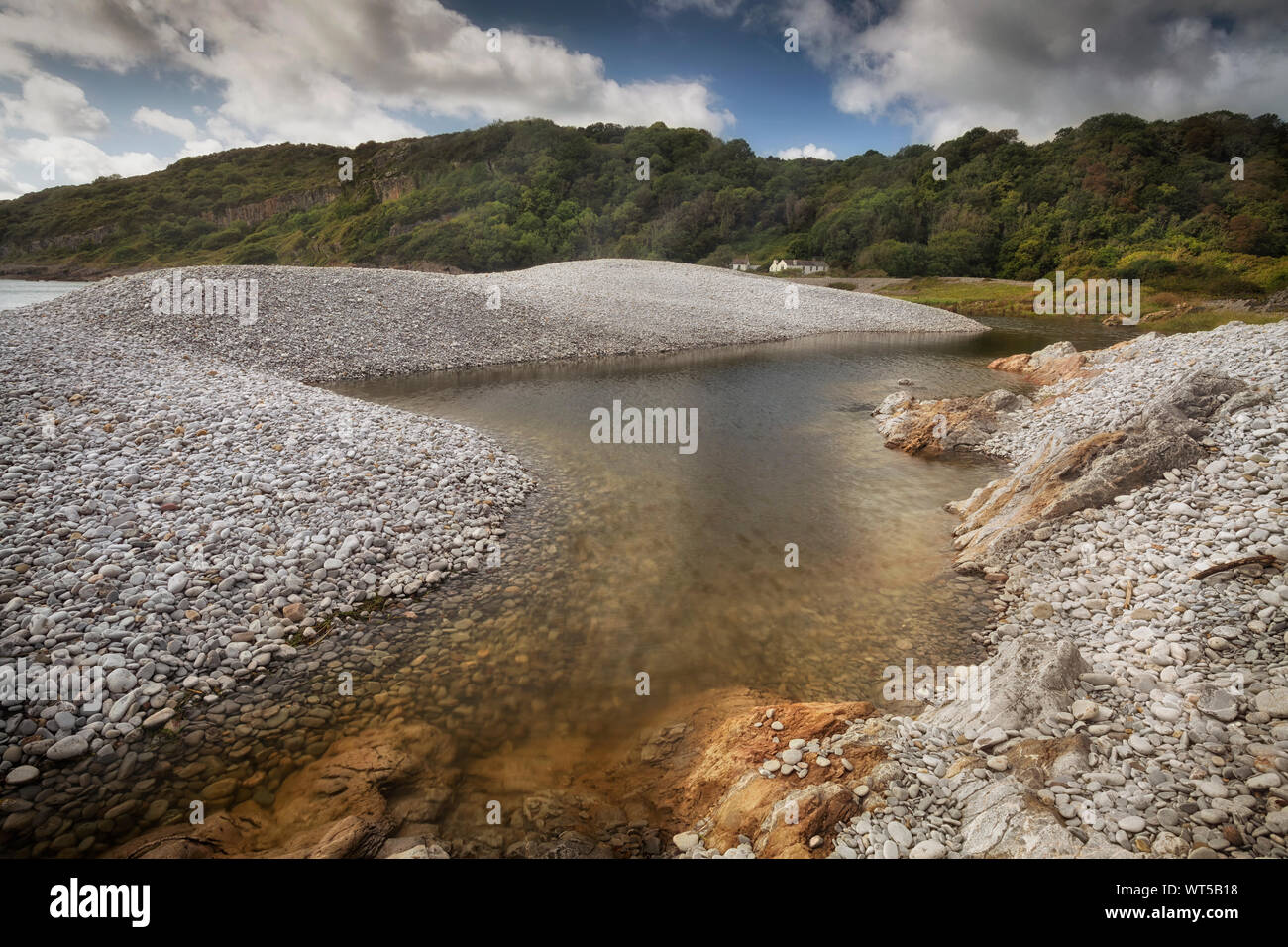 The river at Pwll Du Bay Stock Photo - Alamy