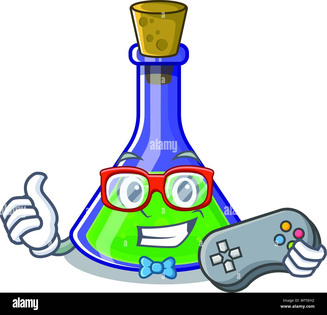 Gamer magic potion cartoon shaped in character vector illustration ...