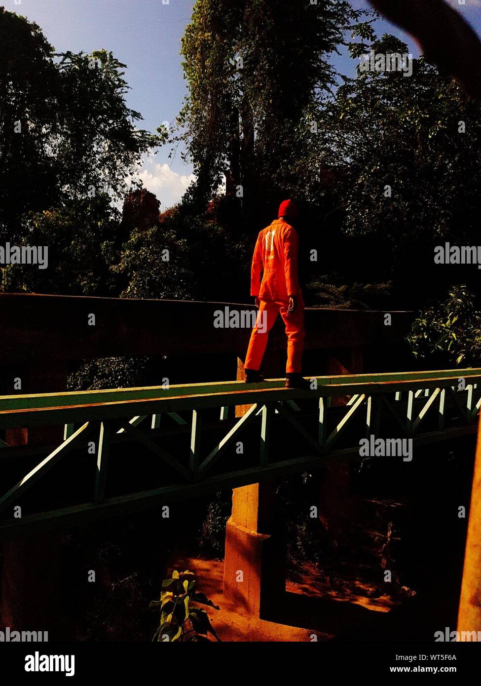 Man walking bridge footbridge hi-res stock photography and images - Alamy