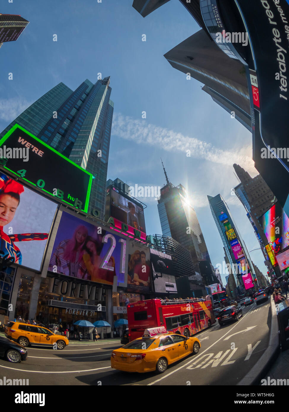 New York, USA - September 6, 2018: Famous attraction place Time Square ...