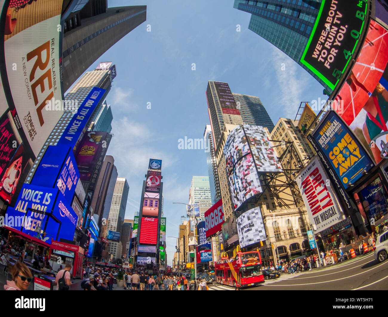 New York, USA - September 6, 2018: Famous attraction place Time Square ...