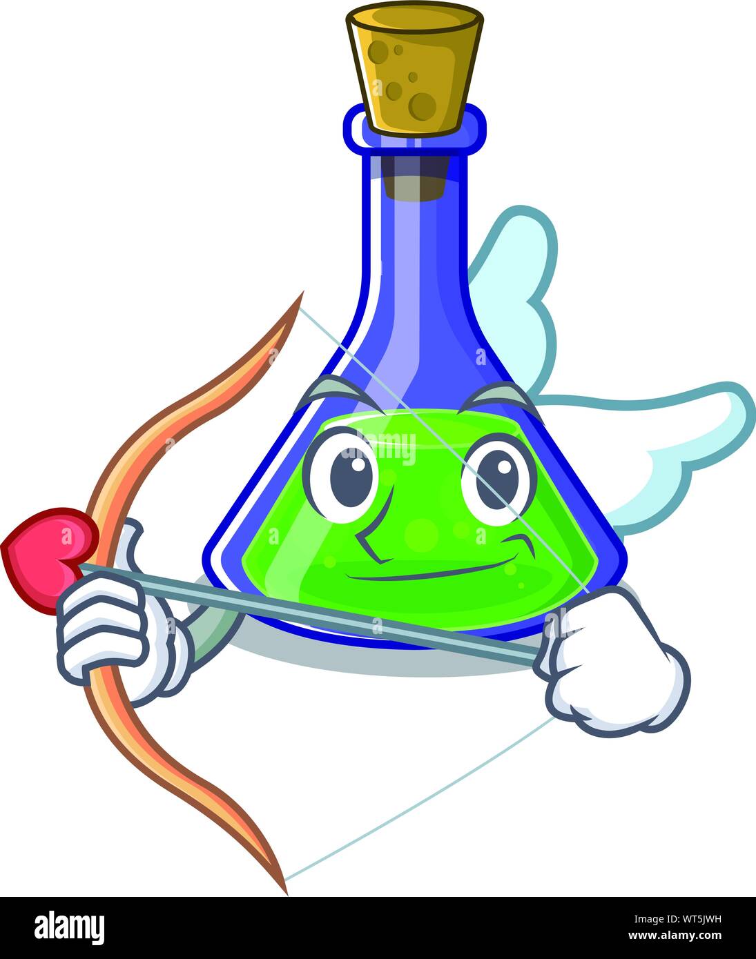 Cupid magic potion in a mascot bottle vector illustration Stock Vector ...