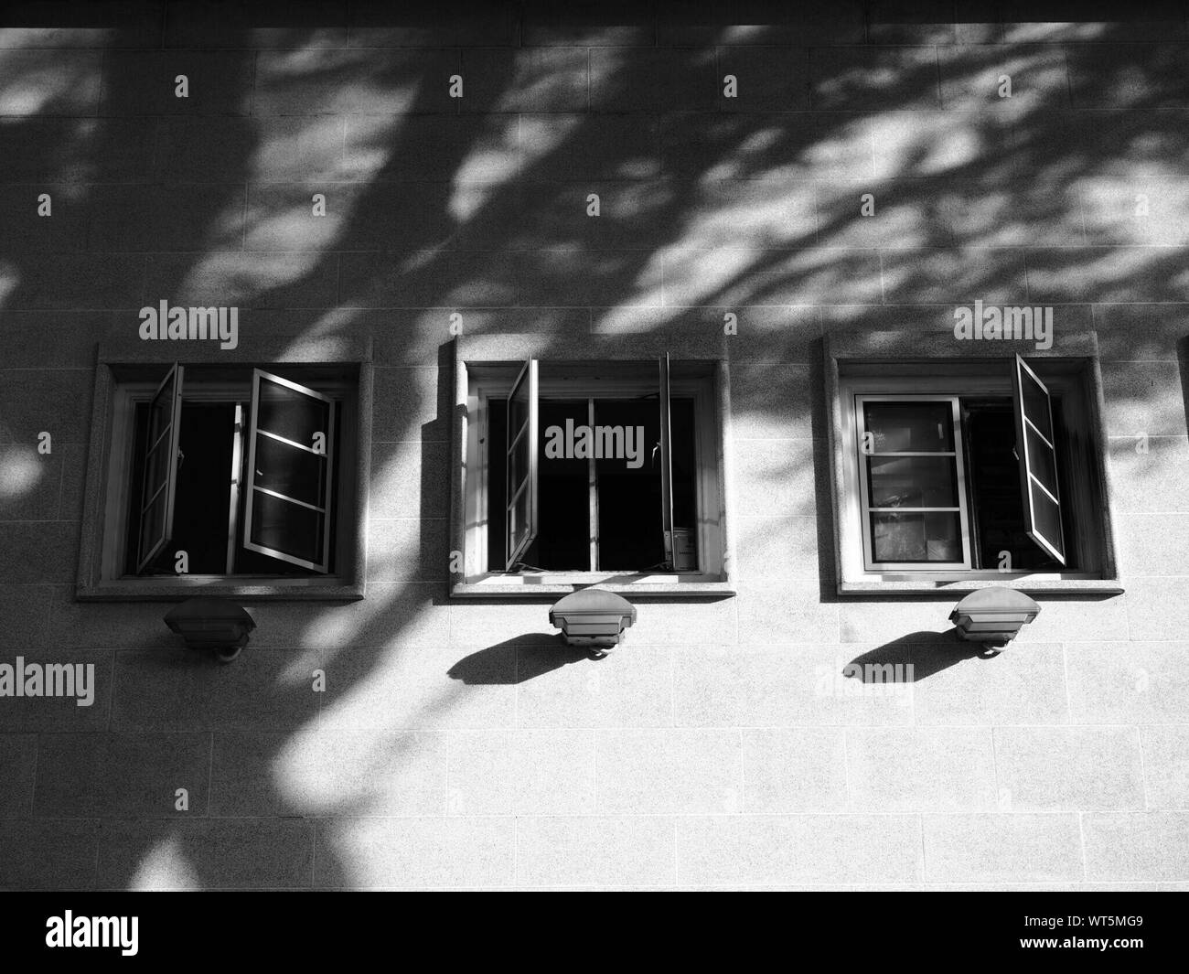 Open window exterior house Black and White Stock Photos & Images - Alamy