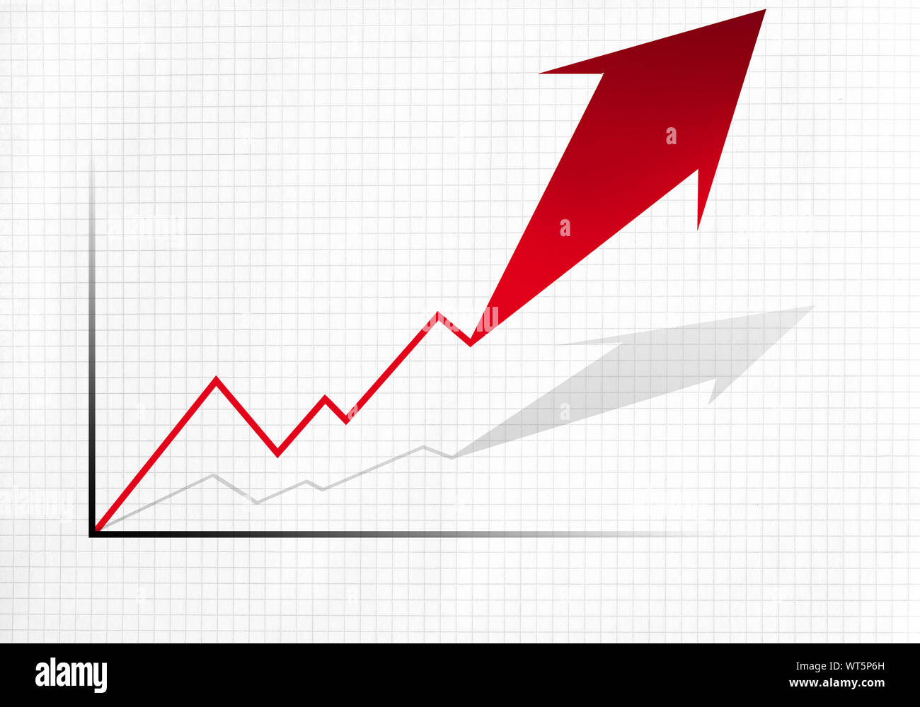 Illustration of a diagram with an arrow pointing upwards in 3D ...