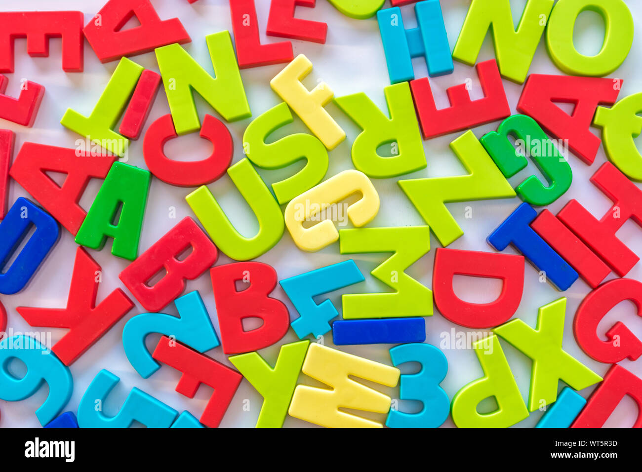 Colorful numbers and letters as background on the topic of learning and ...