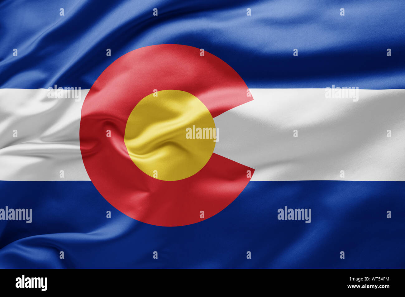 Waving state flag of Colorado - United States of America Stock Photo ...