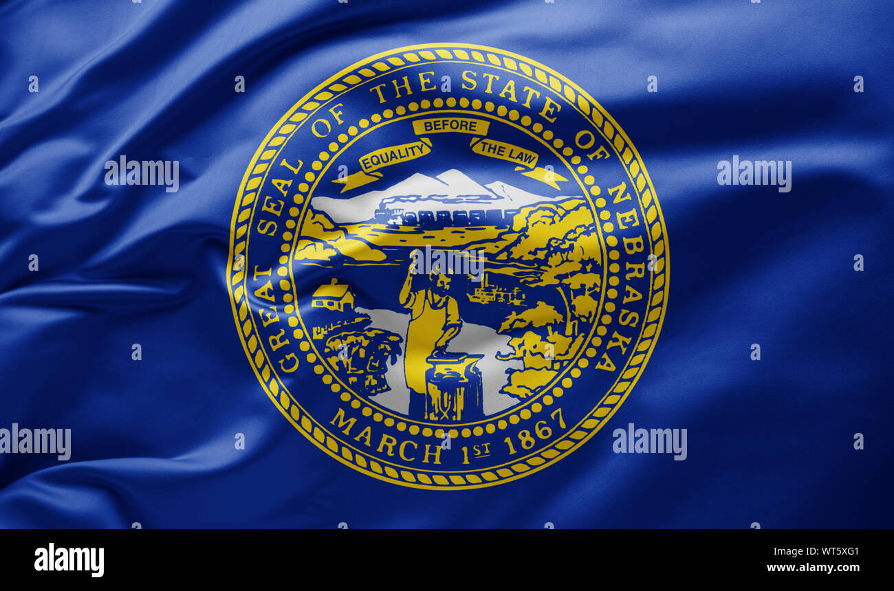 Nebraska state flag waving hi-res stock photography and images - Alamy