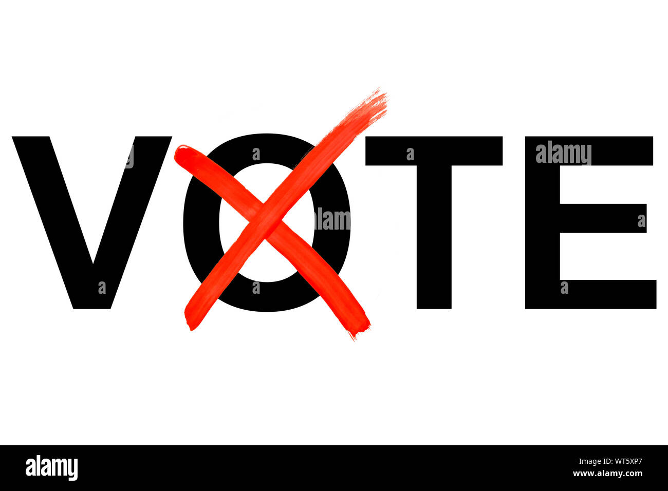 Illustration of the word Vote with red cross as a 3D rendering Stock ...