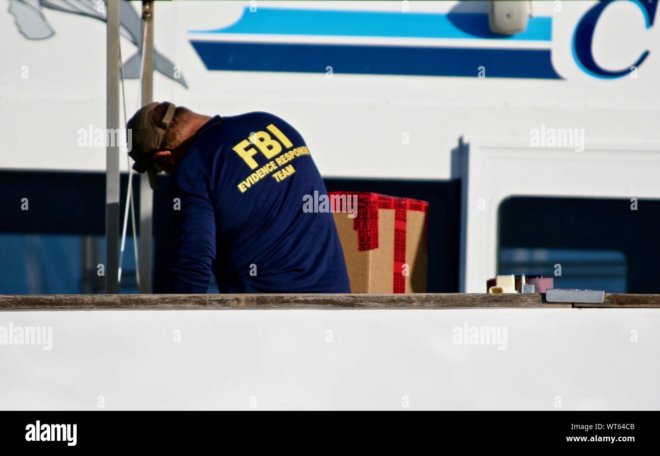 Santa Barbara, CALIFORNIA, USA. 10th Sep, 2019. FBI, police, AtF search ...