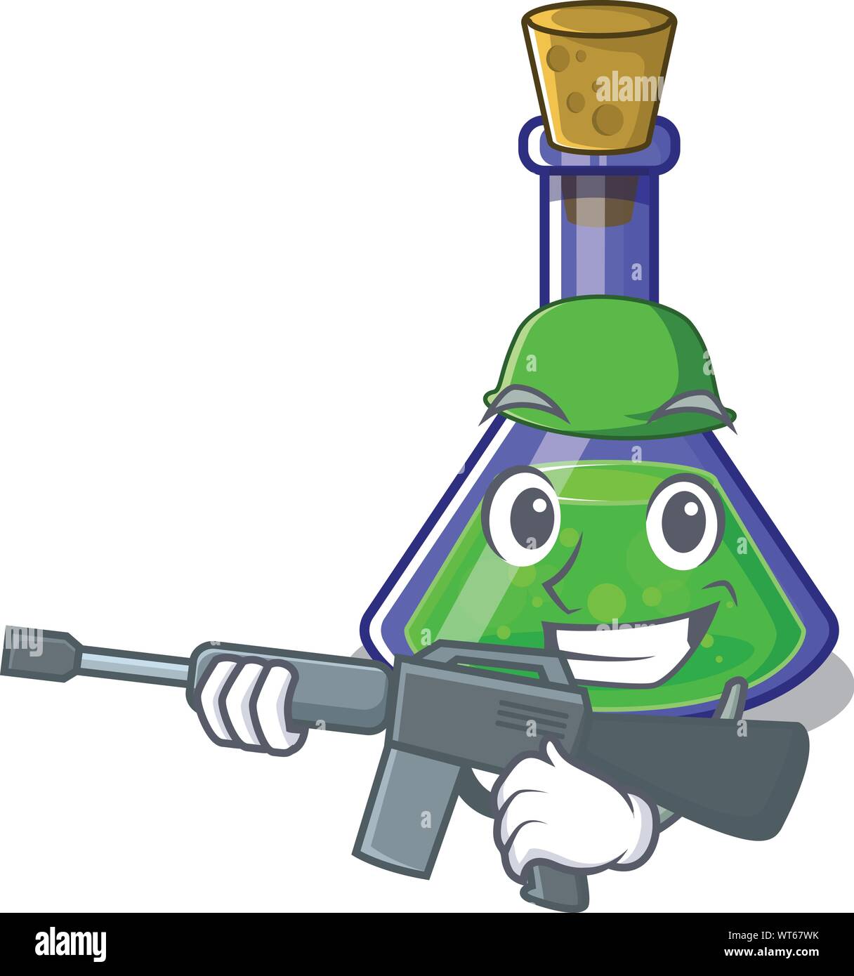 Army magic potion in a mascot bottle vector illustration Stock Vector ...