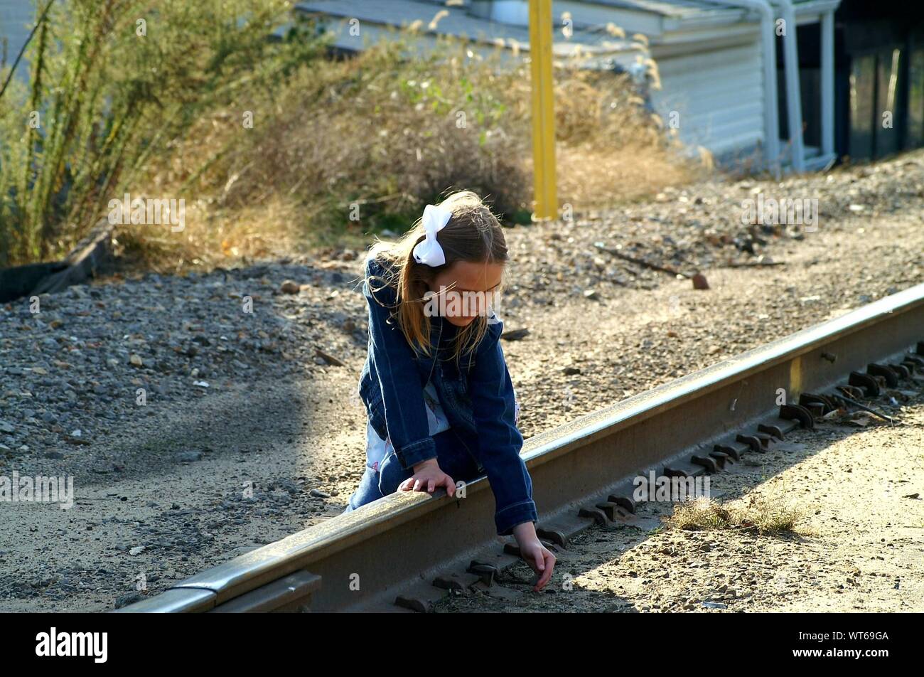 Girl Railroad High Resolution Stock Photography and Images - Alamy