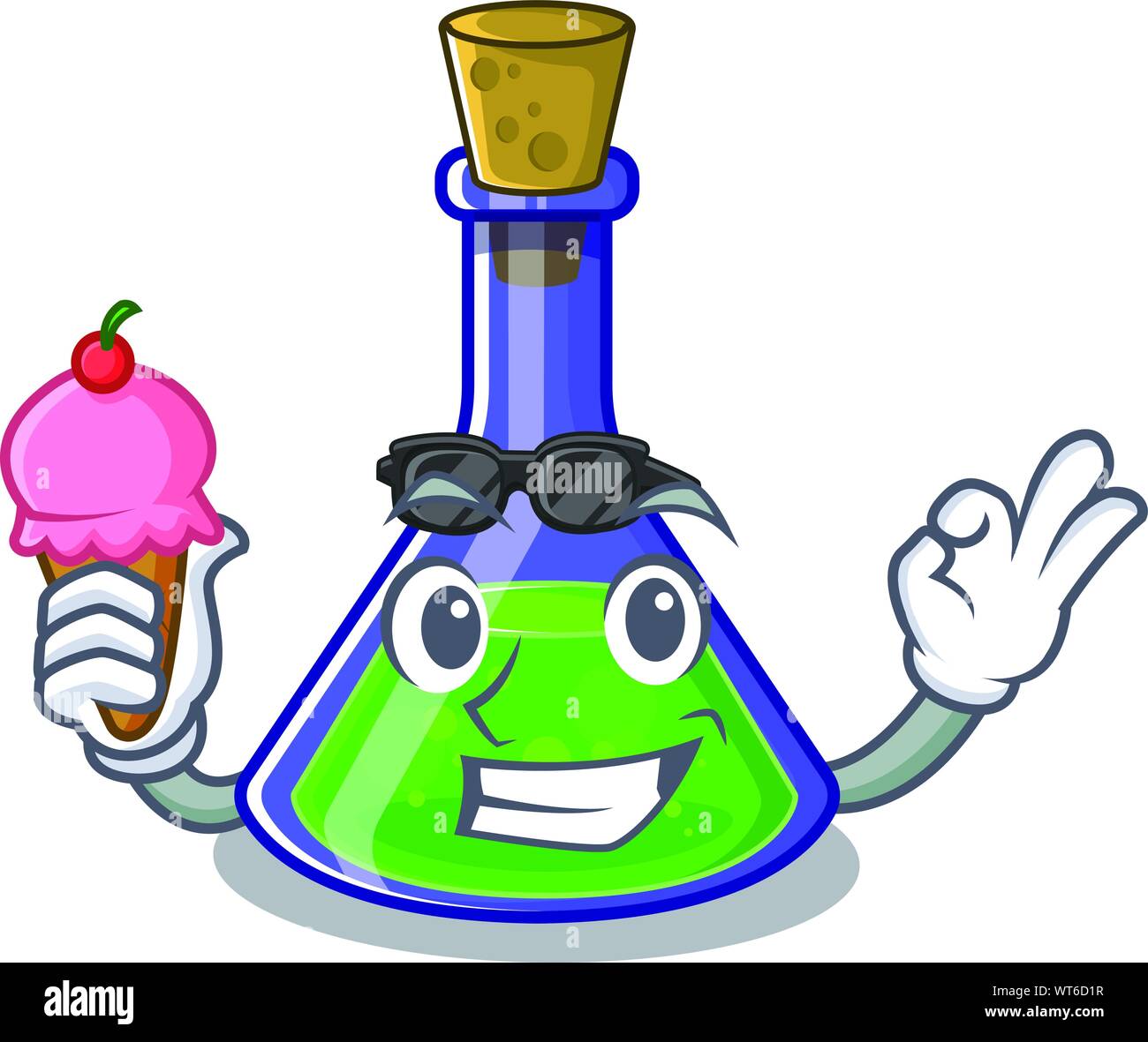 With ice cream magic potion isolated in the cartoon vector illustration ...