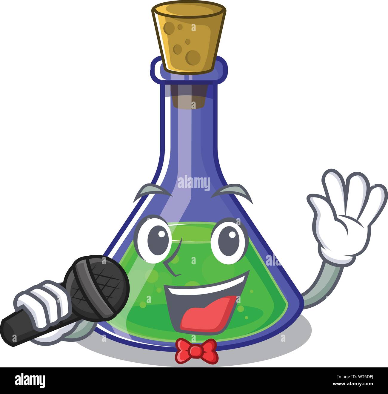 Singing magic potion cartoon shaped in character vector illustration ...