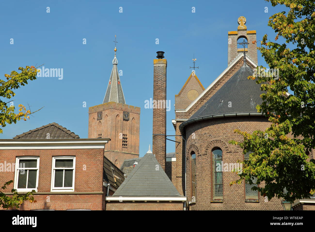Historic houses located inside the fortified town of Naarden ...