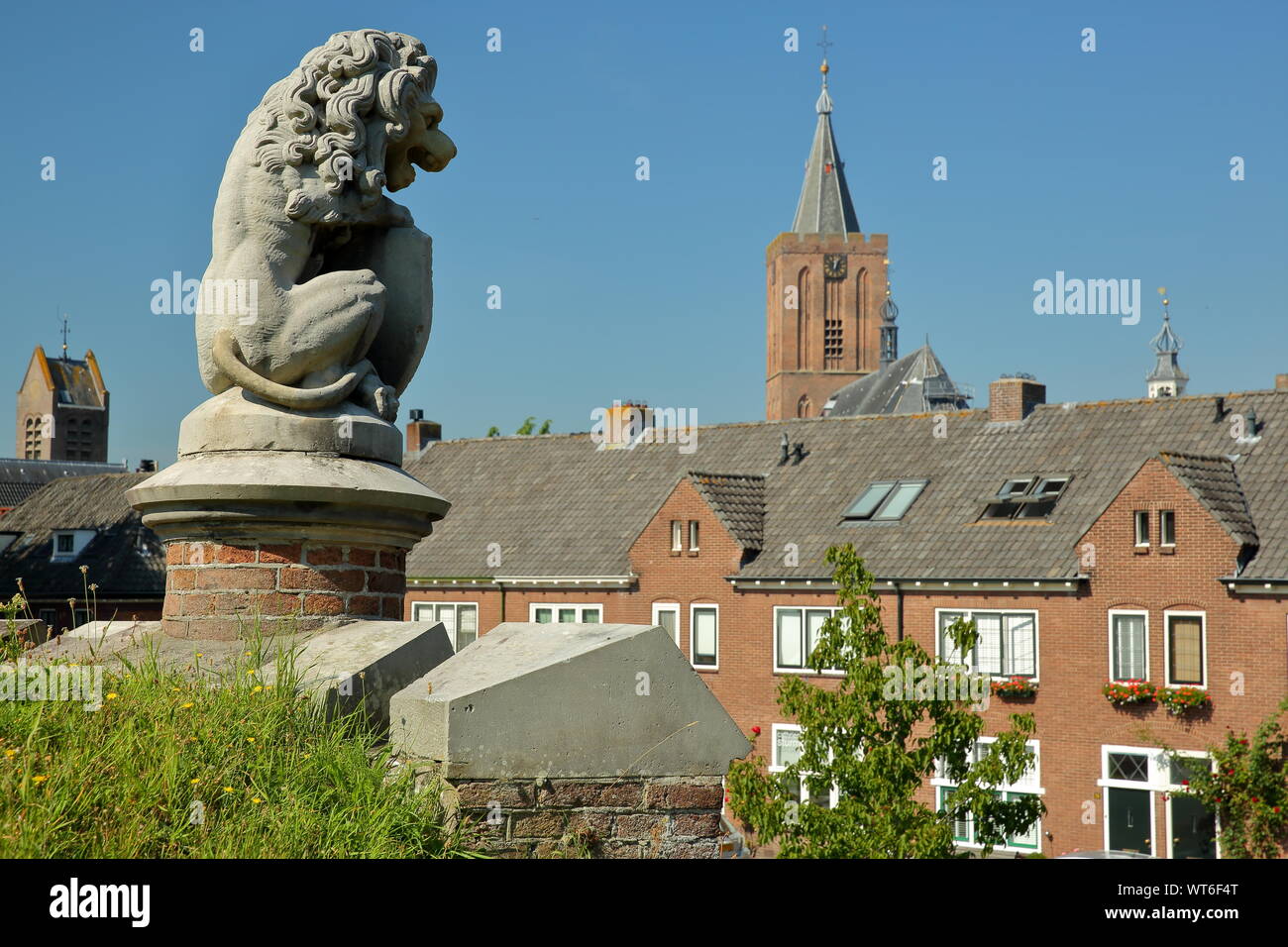 A sculpture of a lion, located at the top of Utrecht gate (Utrechtse ...