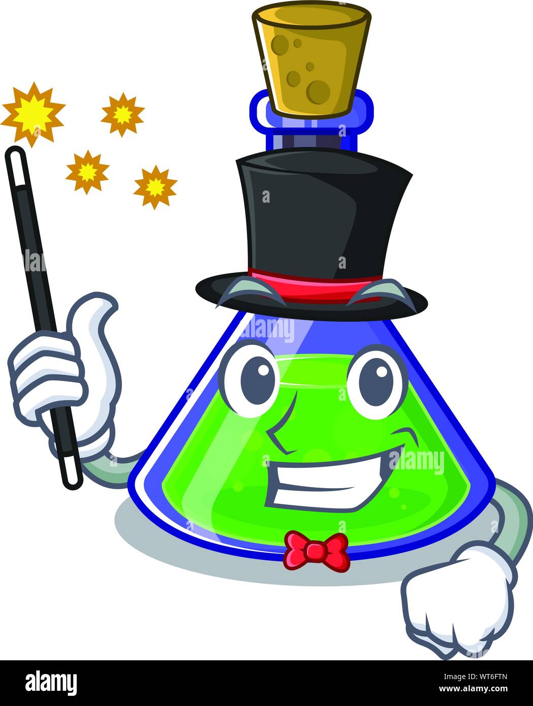 Magician magic potion on the cartoon table vector illustration Stock ...