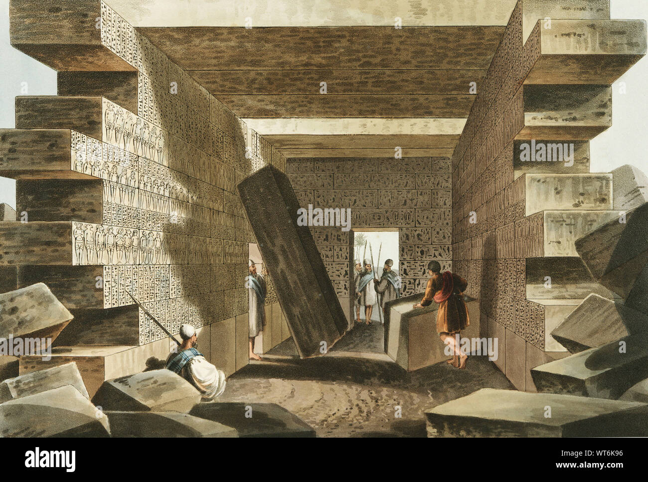 Luigi Mayer (1755-1803) - Interior Of The Temple Of Jupiter Ammon Stock ...