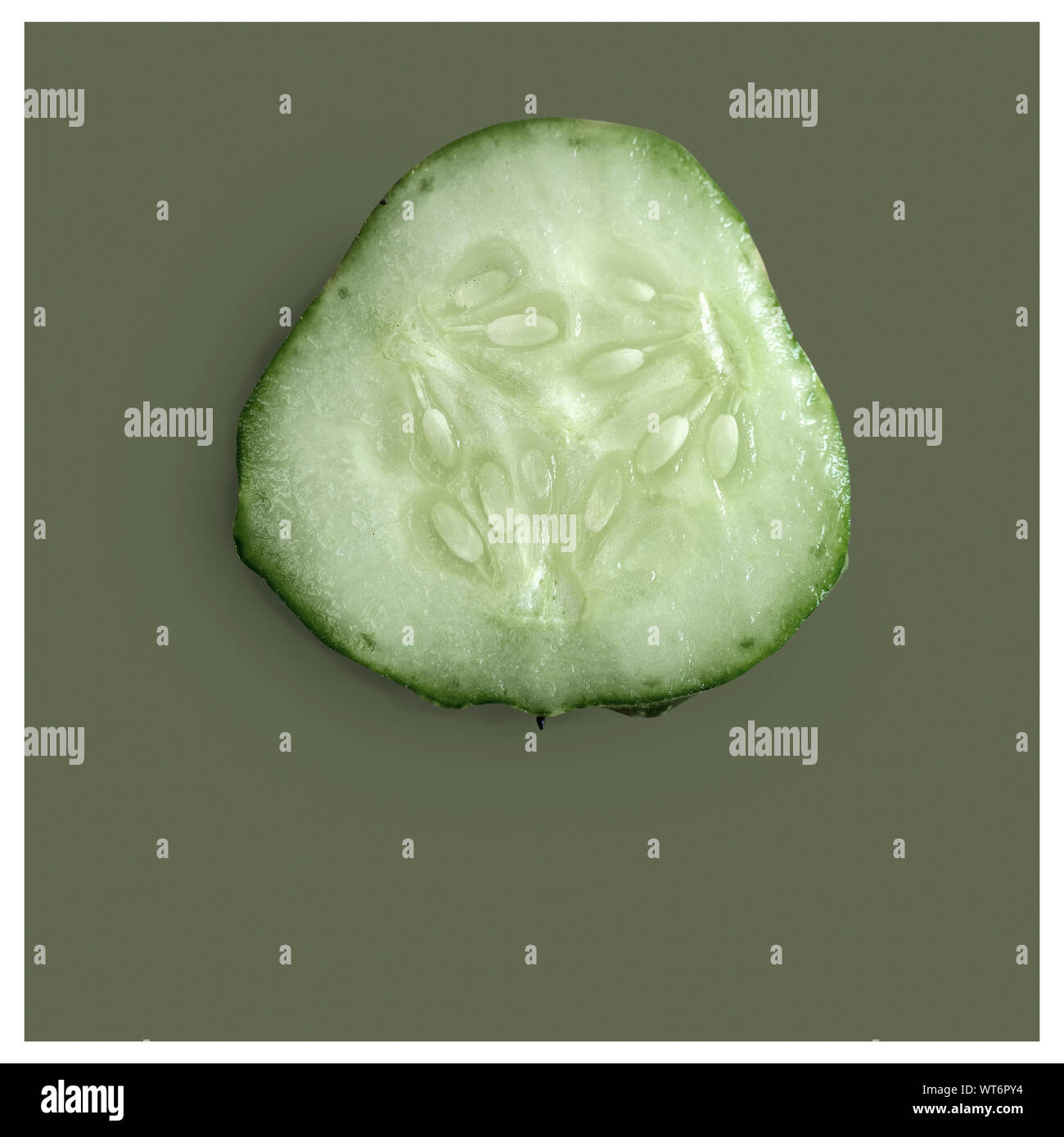 Cross-section of a young cucumber, top view, close-up Stock Photo - Alamy