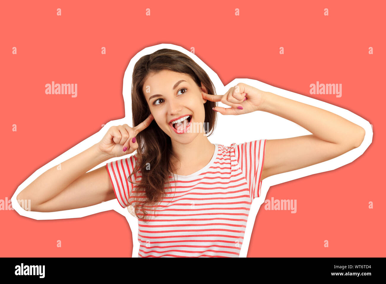 Funny goofy young woman with bug eyes grimacing, having stupid and ...