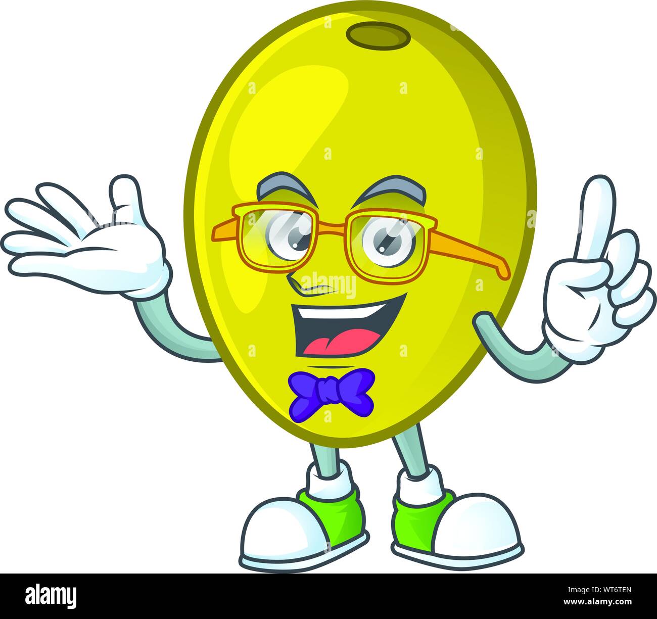 Geek olive cartoon character on white background Stock Vector Image ...