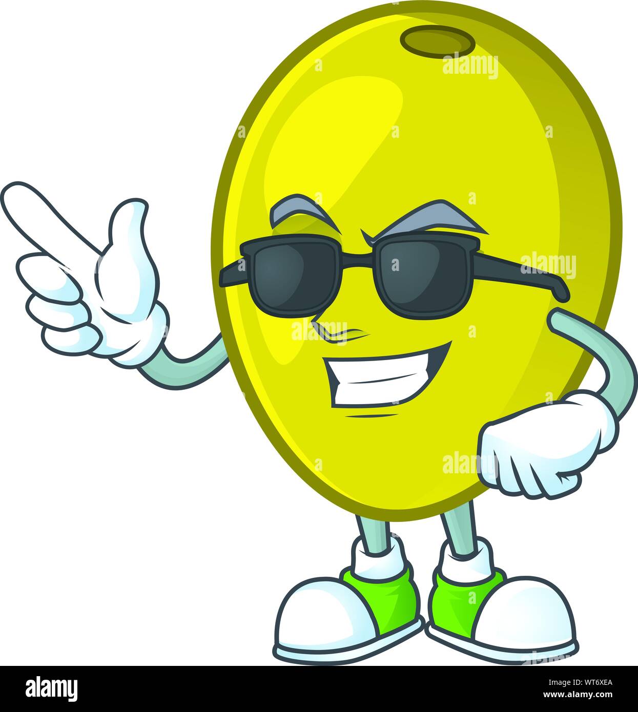 Super cool olive cartoon character on white background Stock Vector ...