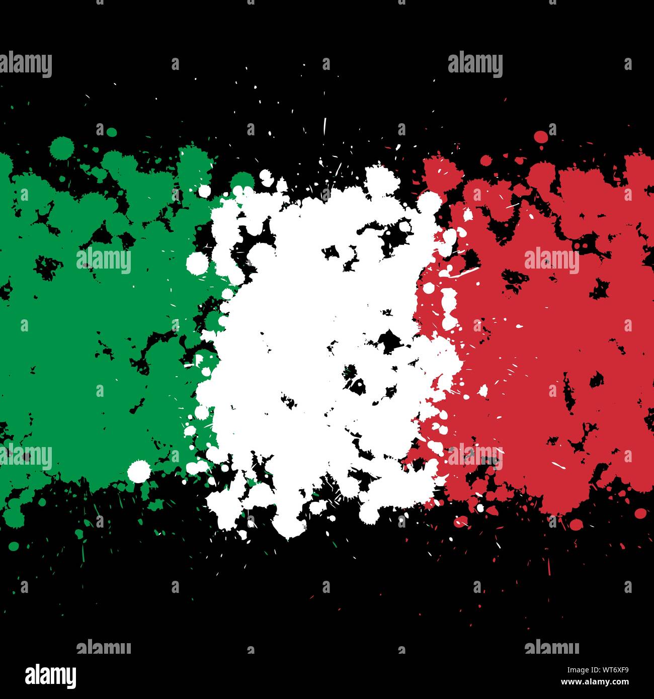 Three color Italy flag ink blots isolated on white background Stock ...
