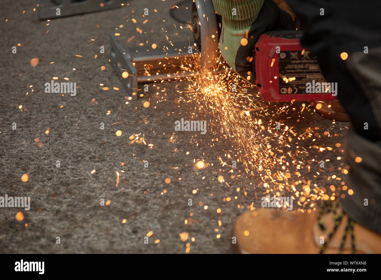 Cutting grinding work flying sparks hi-res stock photography and images ...