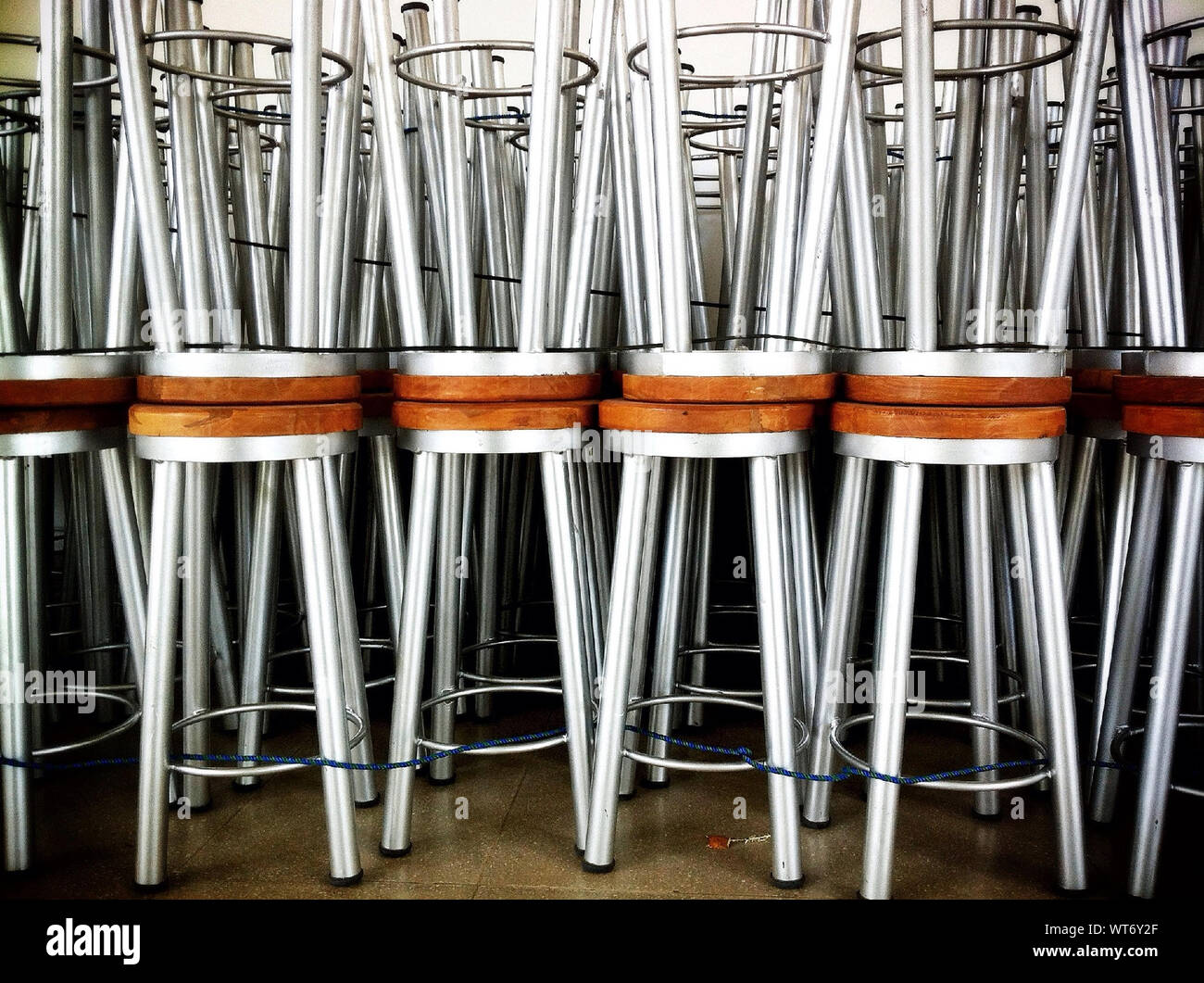 Stack Of Pub Stools Stock Photo - Alamy