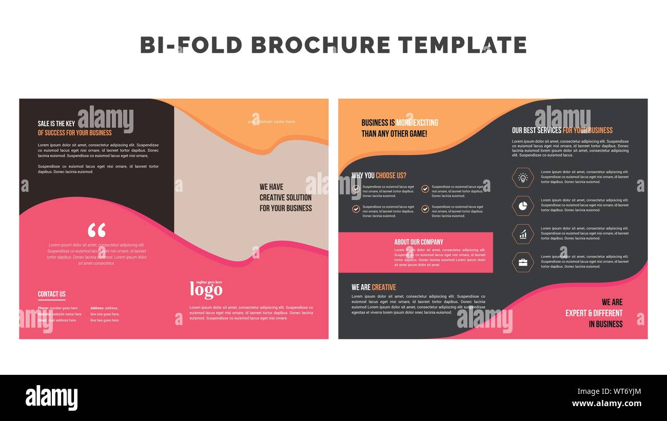 Bi fold Brochure Design Template for any type of corporate use Stock ...