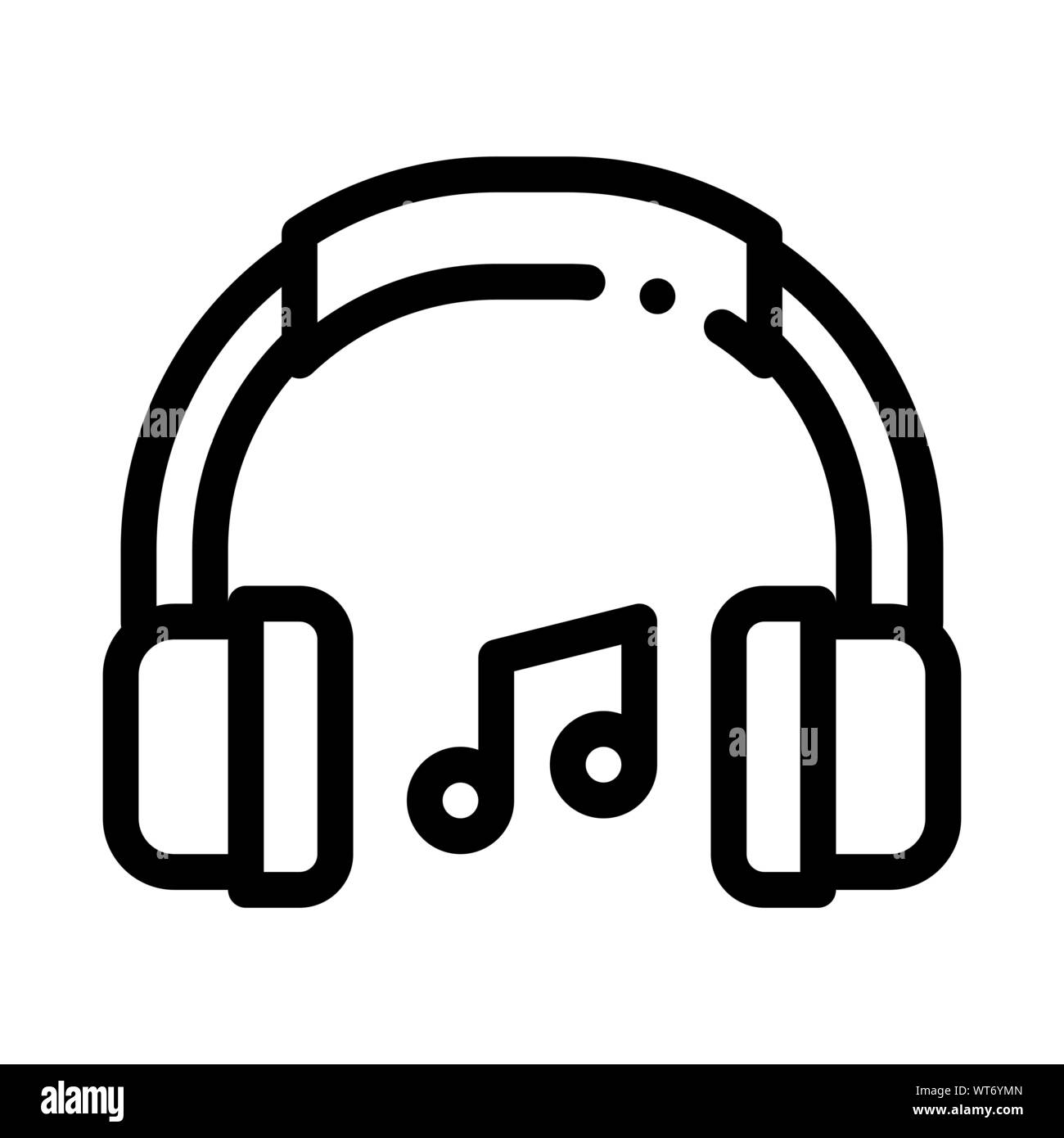 Music Headphones And Musical Notes Vector Icon Stock Vector Image & Art ...