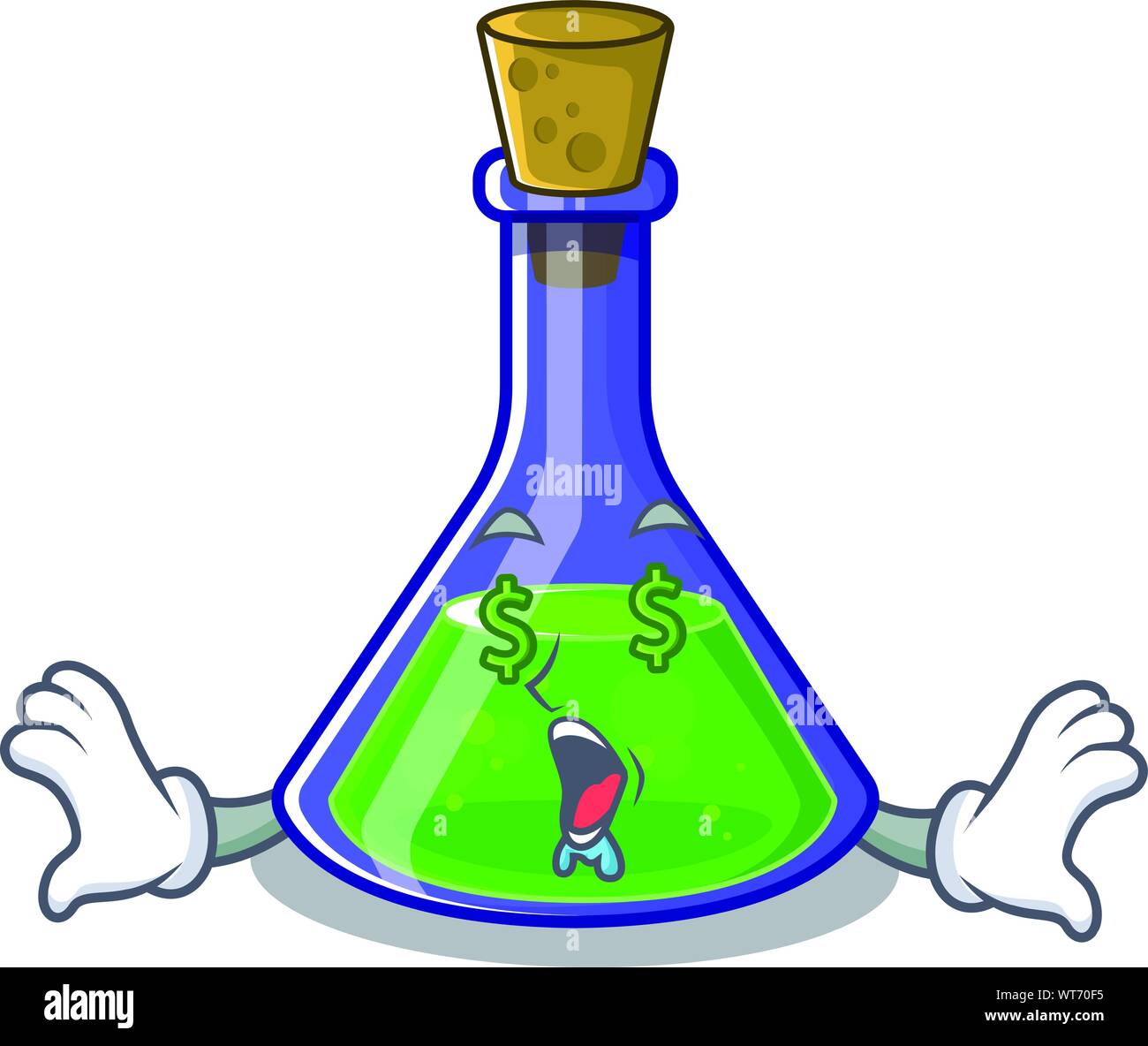 Money eye magic potion on the cartoon table vector illustration Stock ...