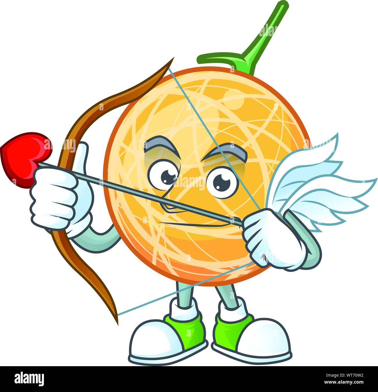 Cupid dessert cantaloupe fruit cartoon with mascot Stock Vector Image ...