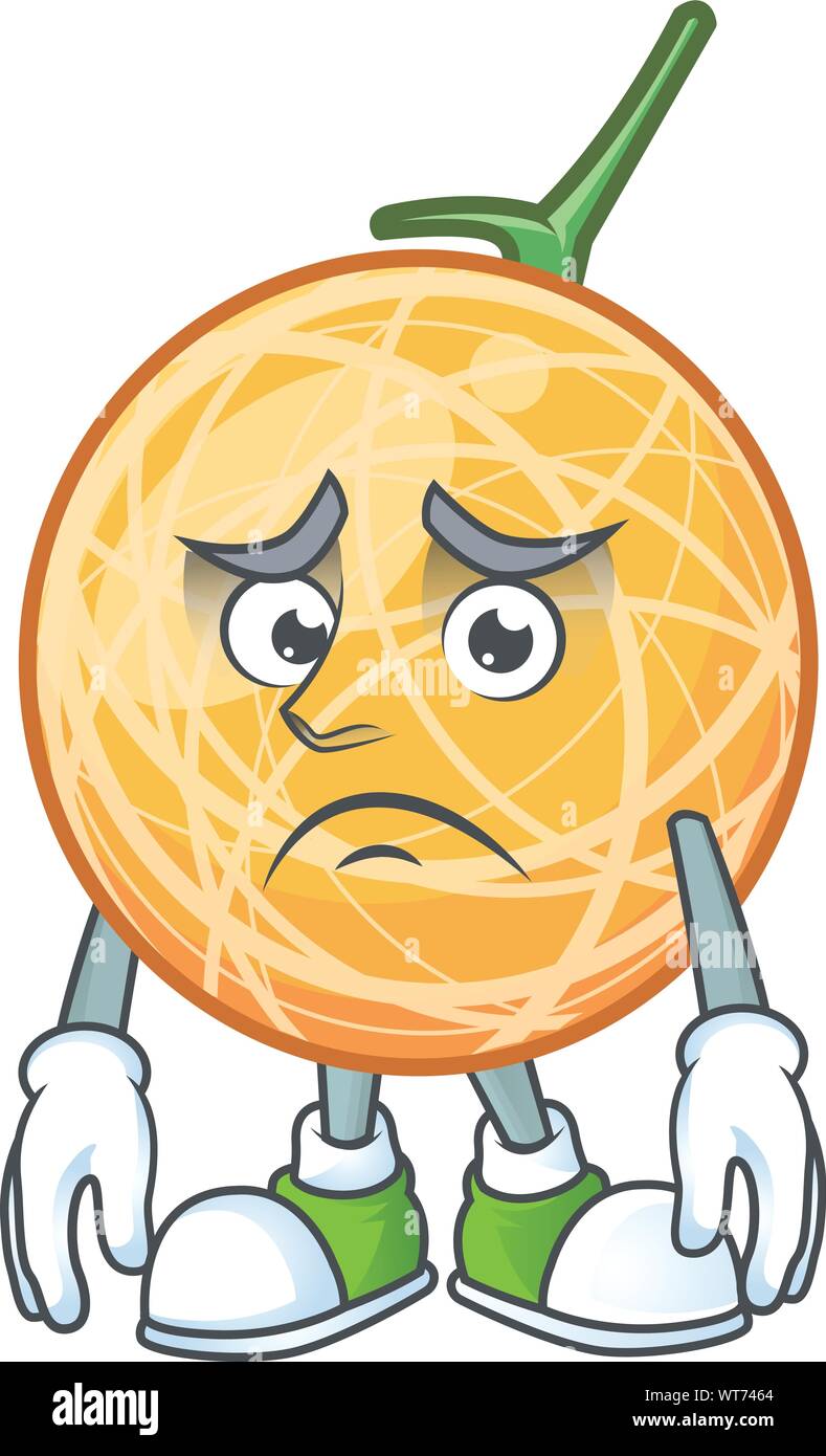 Afraid healthy cantaloupe fruit in cartoon character Stock Vector Image ...