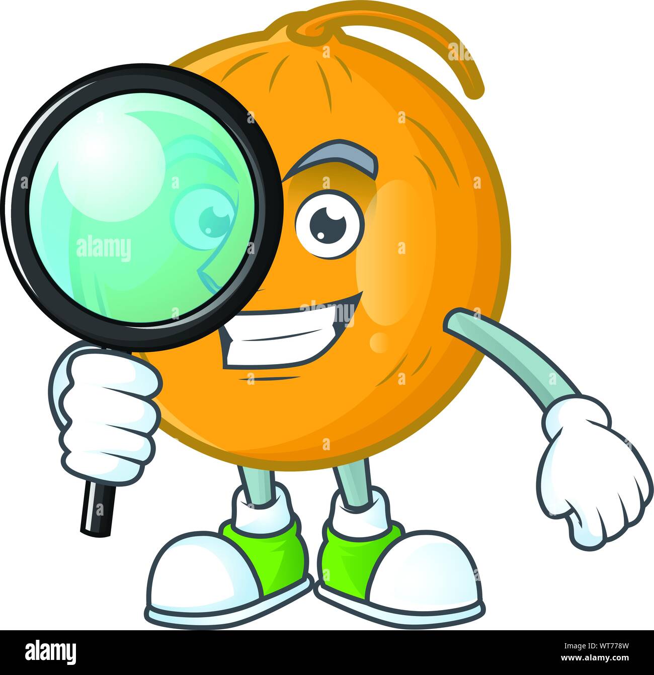 Detective sweet casaba melon fruit cartoon character. vector ...