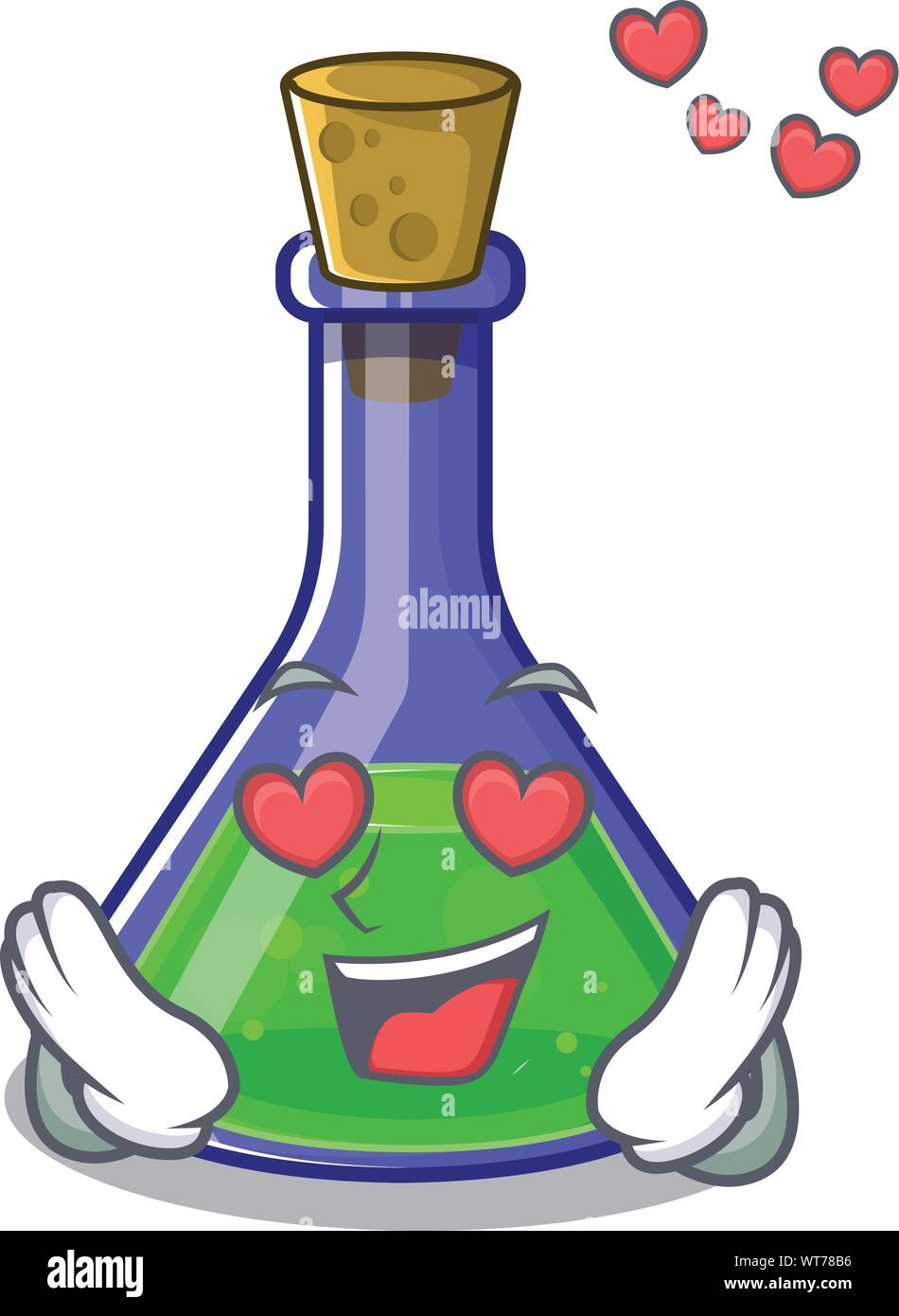 In love magic potion cartoon shaped in character vector illustration ...