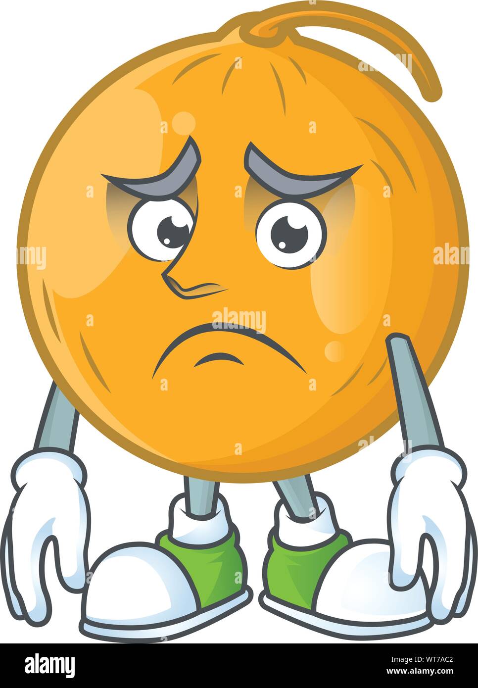 Afraid ripe casaba melon in character mascot vector illustration Stock ...