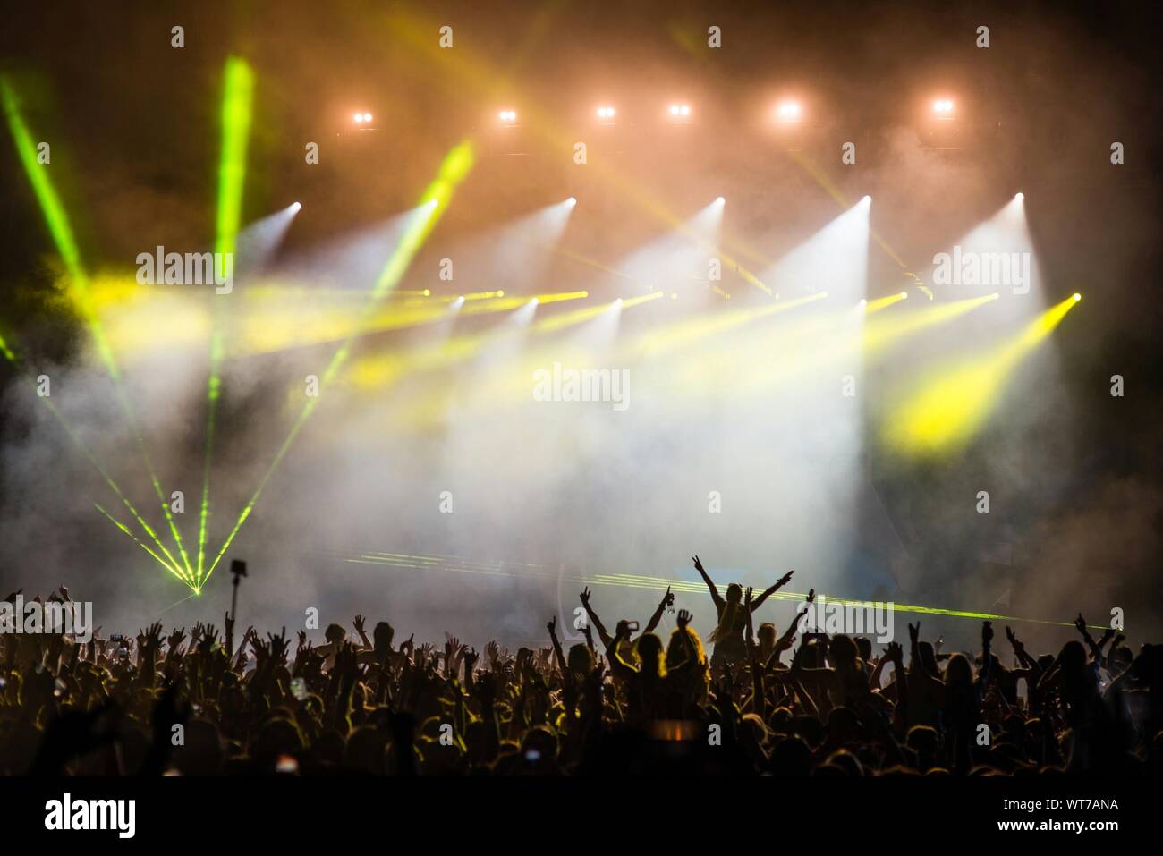 Crowd waving arms hi-res stock photography and images - Alamy
