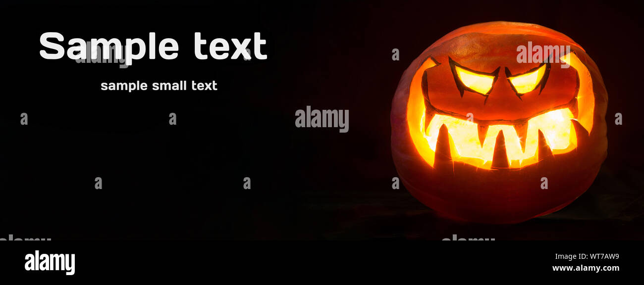 Halloween pumpkin smile and scrary eyes for party night. Black ...