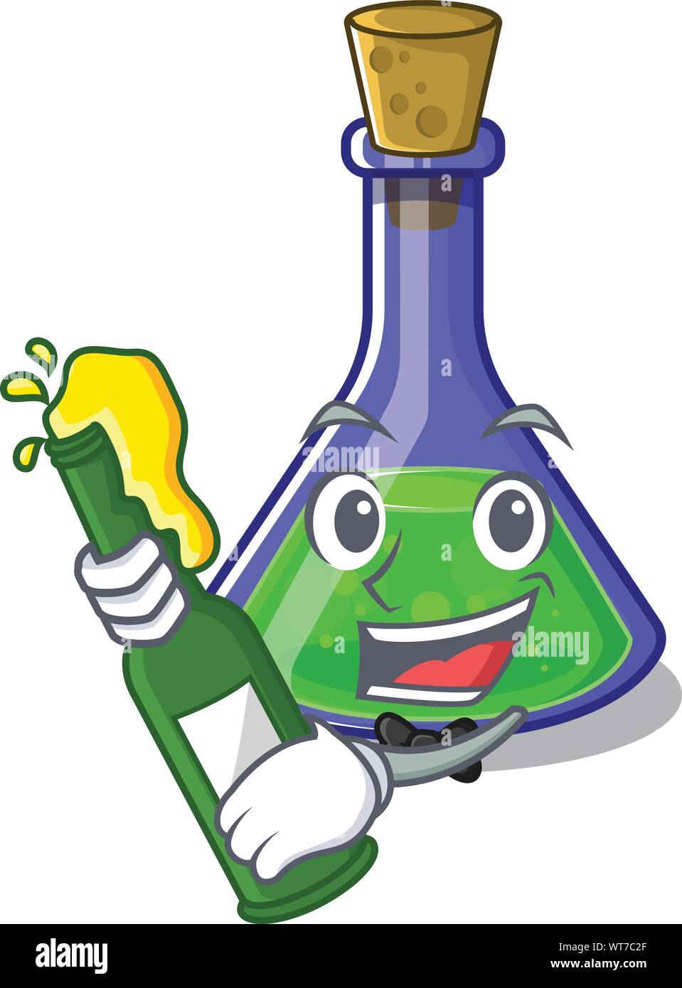 With beer magic potion on the cartoon table vector illustration Stock ...