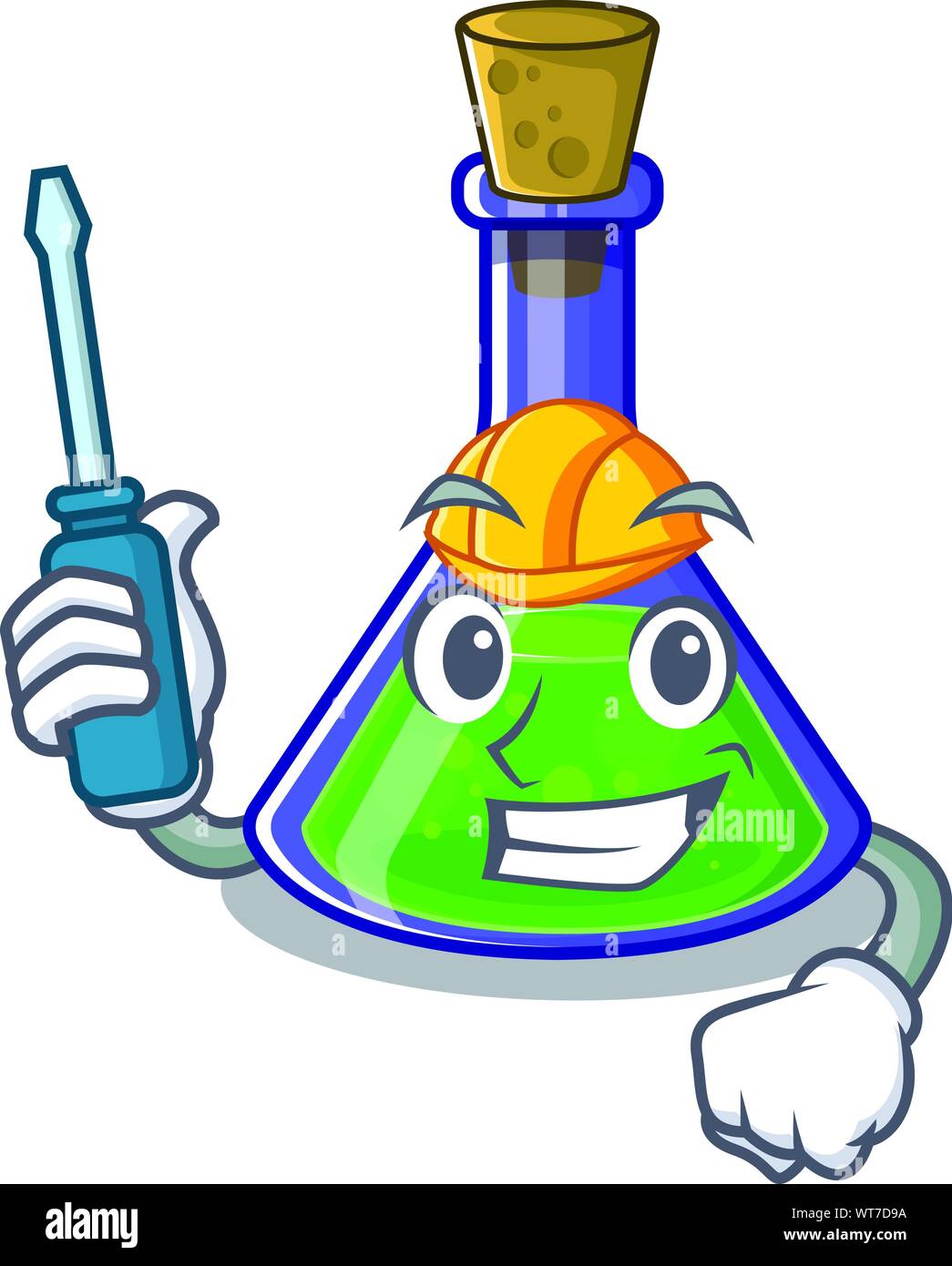 Automotive magic potion on the cartoon table vector illustration Stock ...