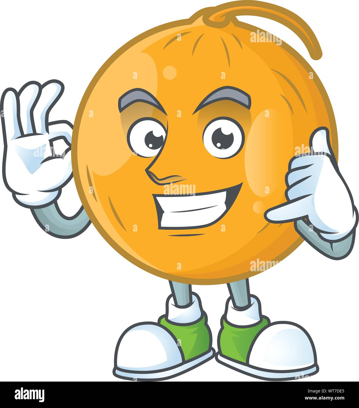 Call me casaba melon fruit cartoon on white background vector ...