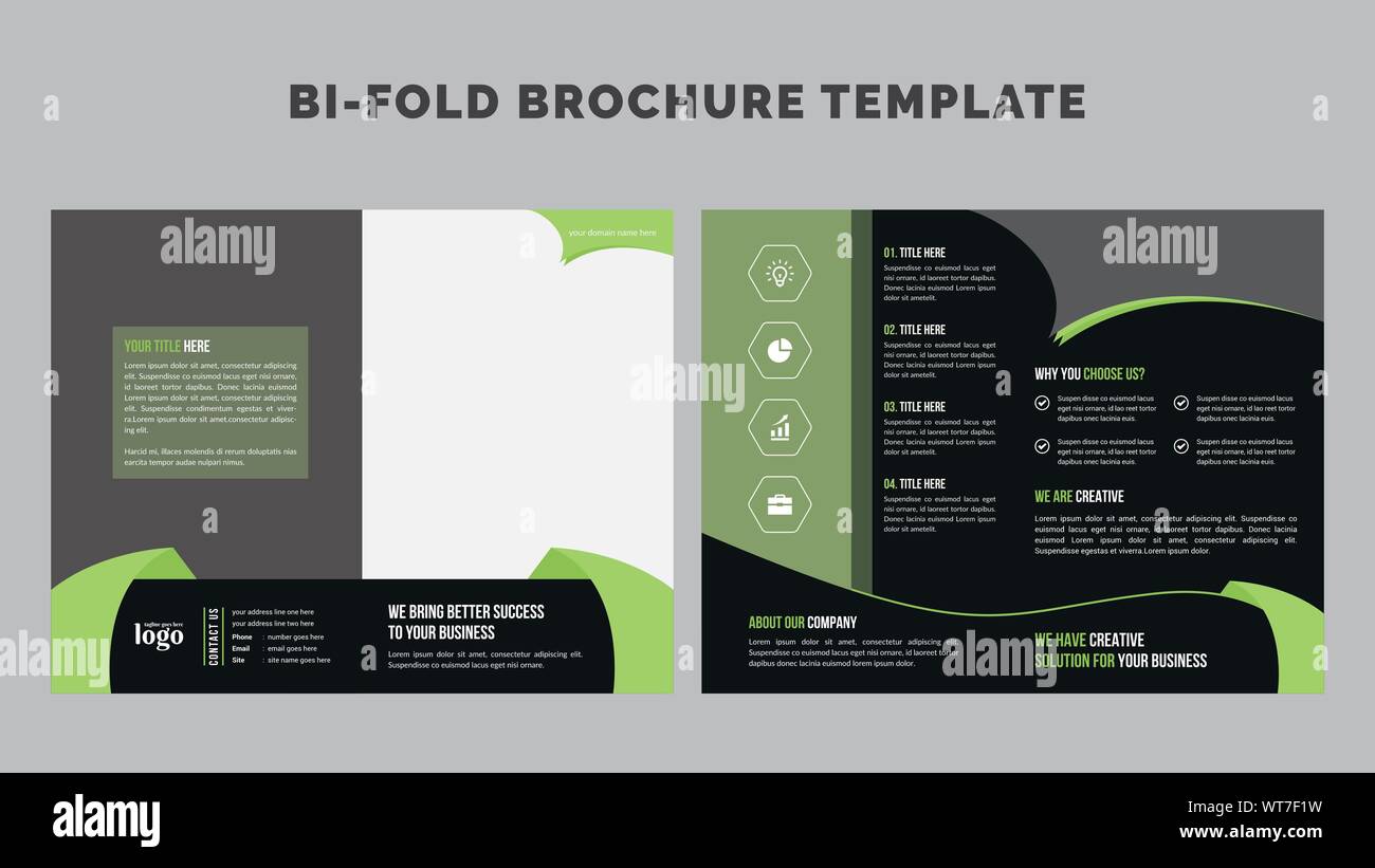 Bi fold Brochure Design Template for any type of corporate use Stock ...