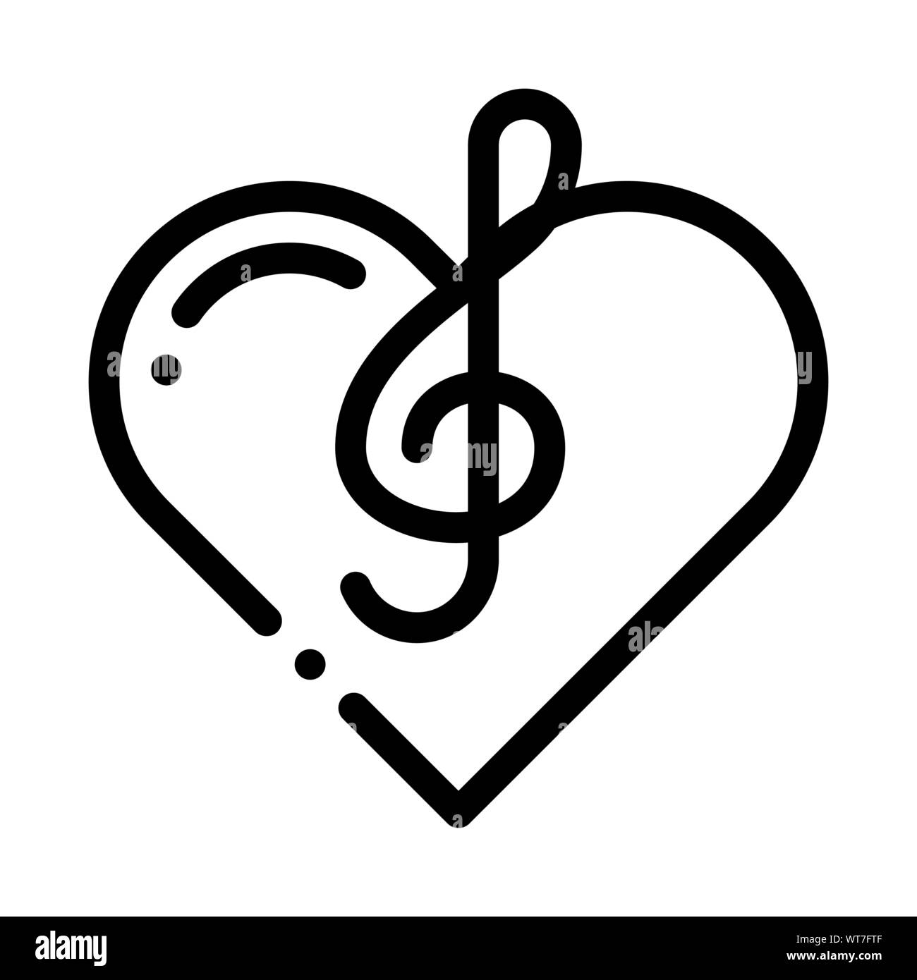 Treble Clef And Heart Song Element Vector Icon Stock Vector Image & Art ...